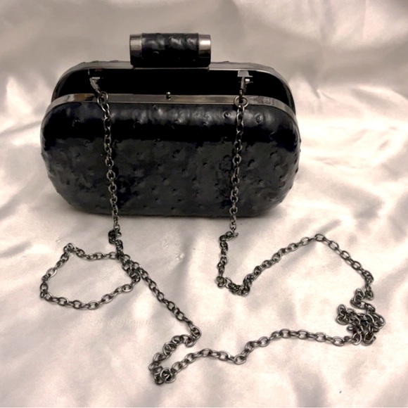 Alexa Koi | Bags | Super Cute Compact Formal Black Faux Ostrich Mini ...